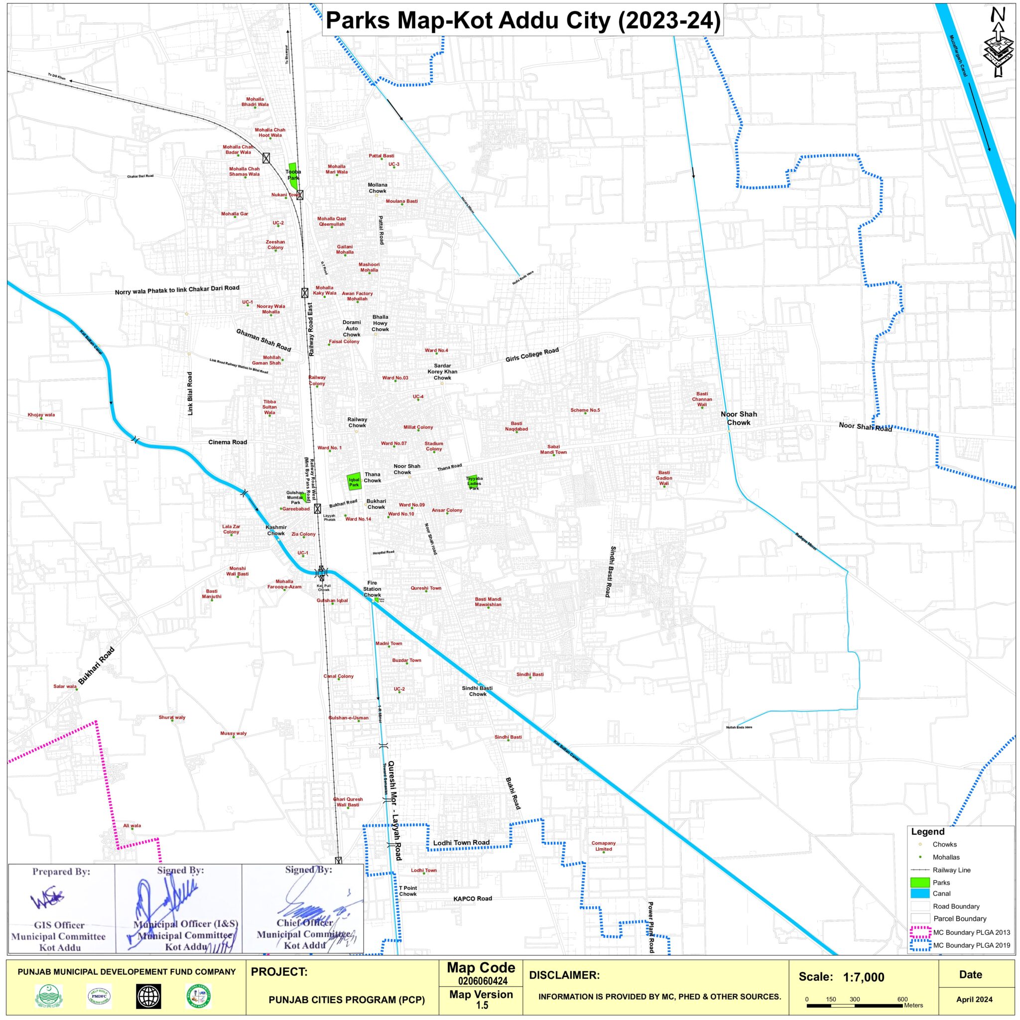 Parks Map – Kot Addu City - Kotaddu